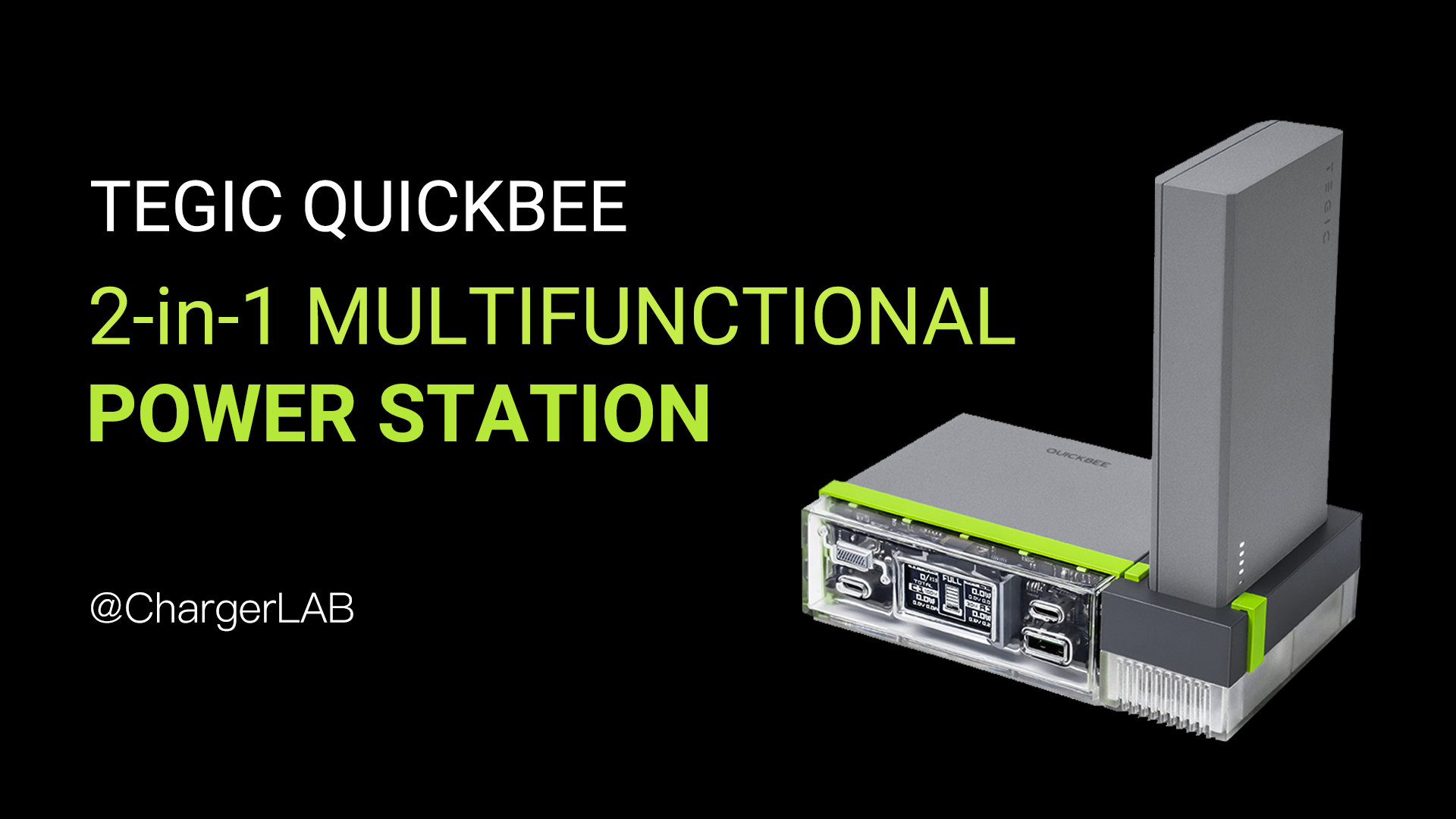 Fully Charged in 12 Mins | Tegic Quickbee 2-in-1 Multifunctional Power Station - Chargerlab