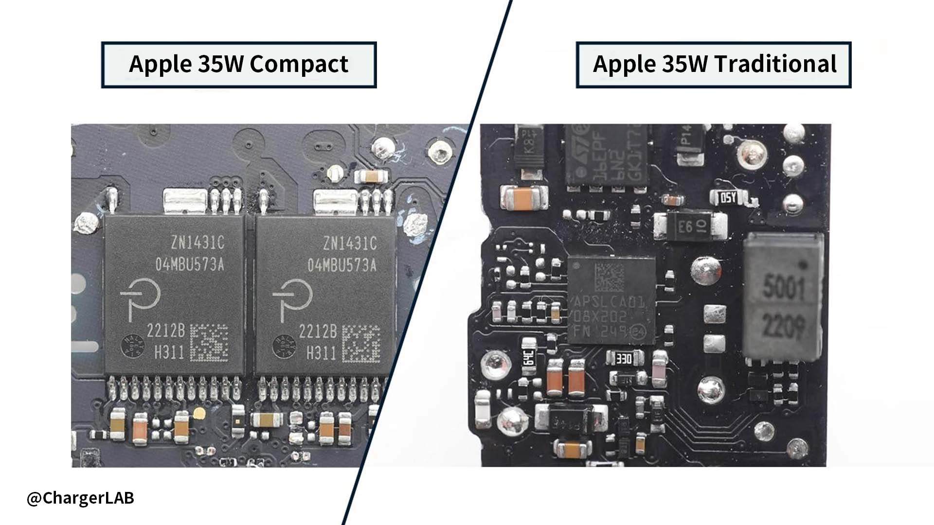Teardown Comparison | Differences between Apple A2579 And A2676 35W ...
