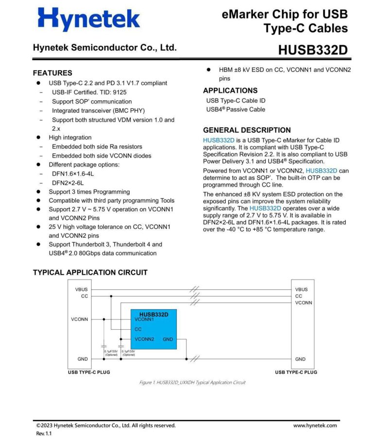 Hynetek Unveils E-Marker Chip HUSB332D - Chargerlab