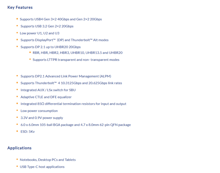 ChargerLAB Reveals Five USB4 ReTimers from Three Manufacturers - Chargerlab