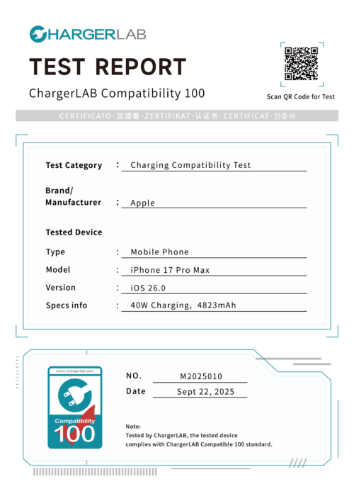 Compatibility Test of iPhone 17 Pro Max - Chargerlab