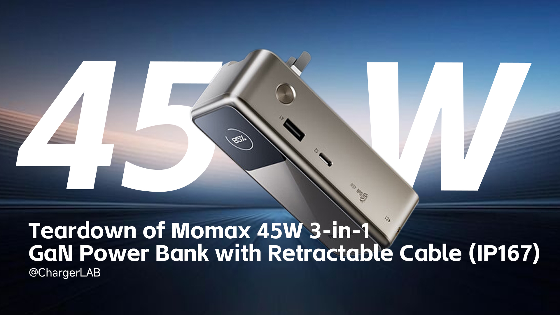 Teardown of Momax 45W 3-in-1 GaN Power Bank with Retractable Cable ...